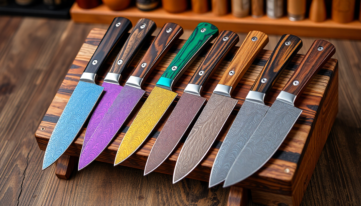 2025's Top Damascus Steel Knife Kits: Colorful Culinary Essentials ...