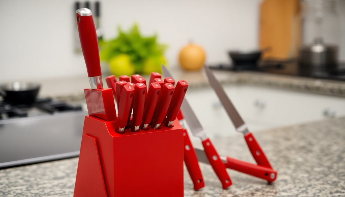 Why Every Home Chef Needs a Red Kitchen Knife Set – SiliSlick®