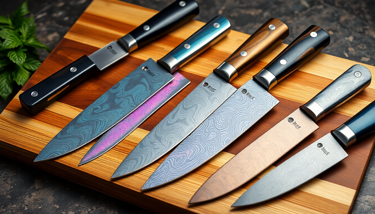 Top Iridescent & Damascus Steel Knife Sets for 2025 – SiliSlick®