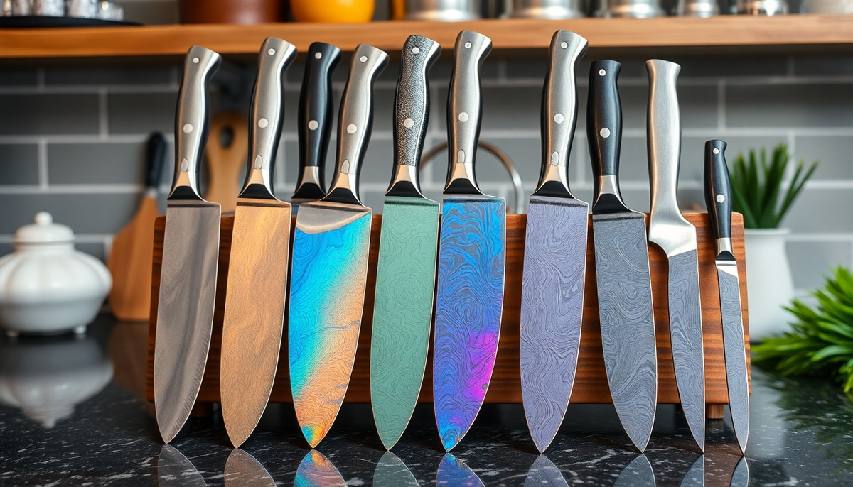 Best Iridescent & Damascus Steel Knife Sets in 2025 – SiliSlick®