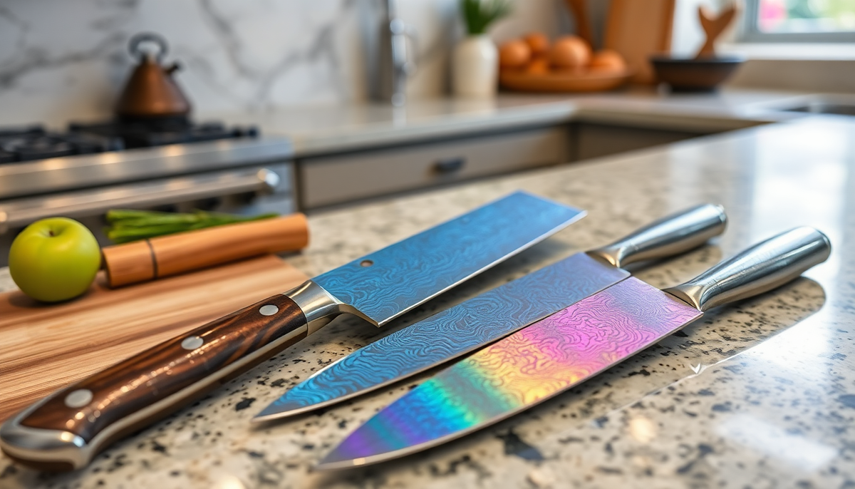 Transform Your Kitchen with Artisan Damascus Blades & Iridescent ...