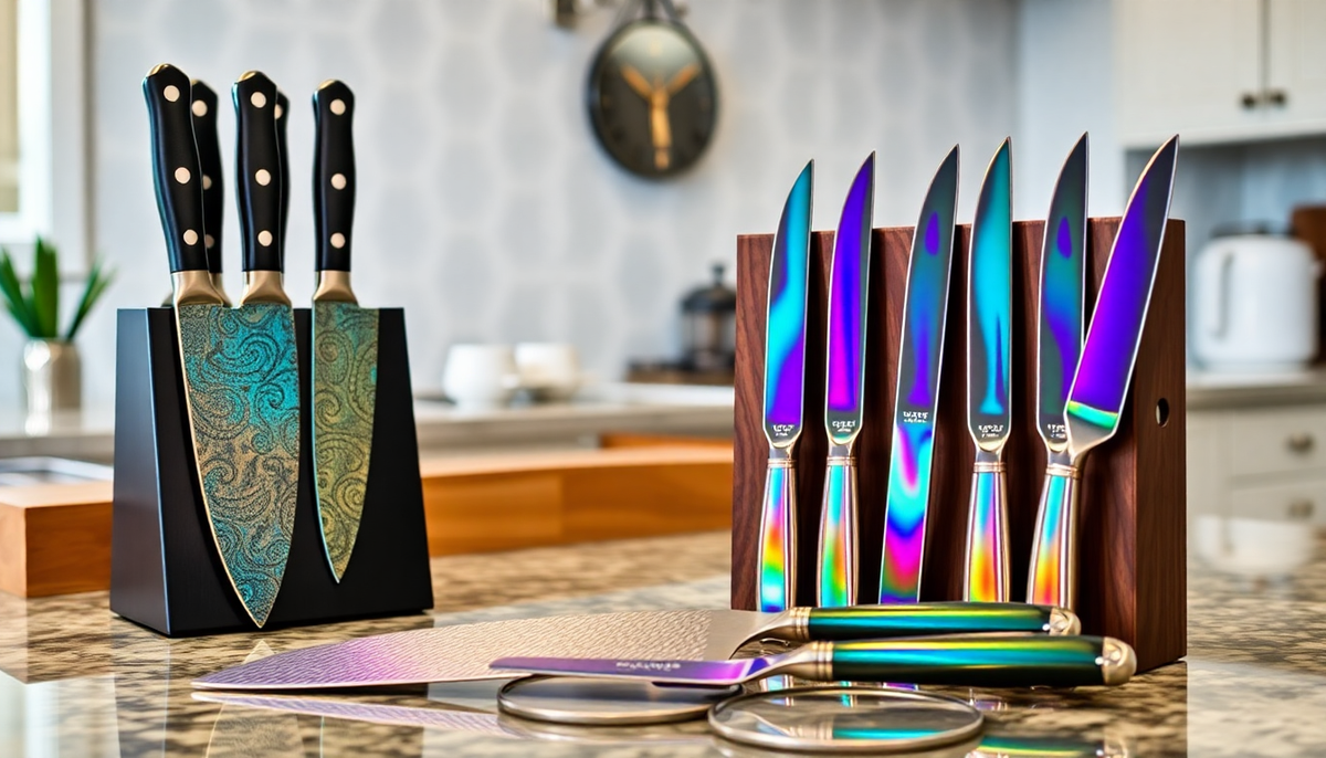 Discover the Beauty of Damascus Knife Sets & Iridescent Cutlery ...
