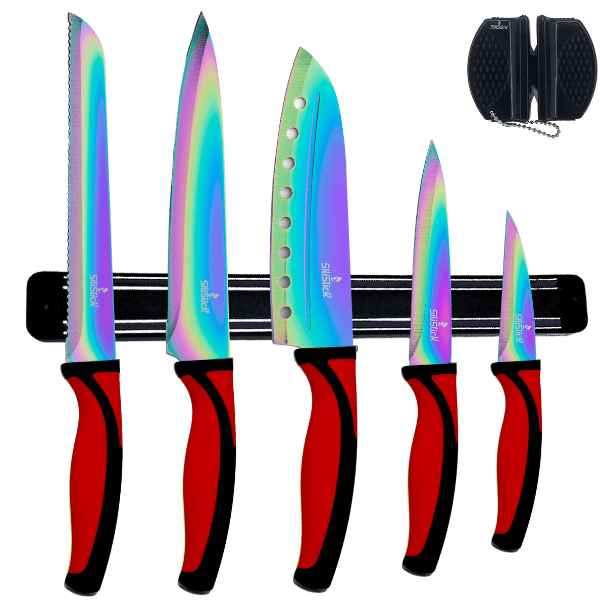 Buy Kitchen Knife Set Kit | Magnetic Bar & Sharpener – SiliSlick®
